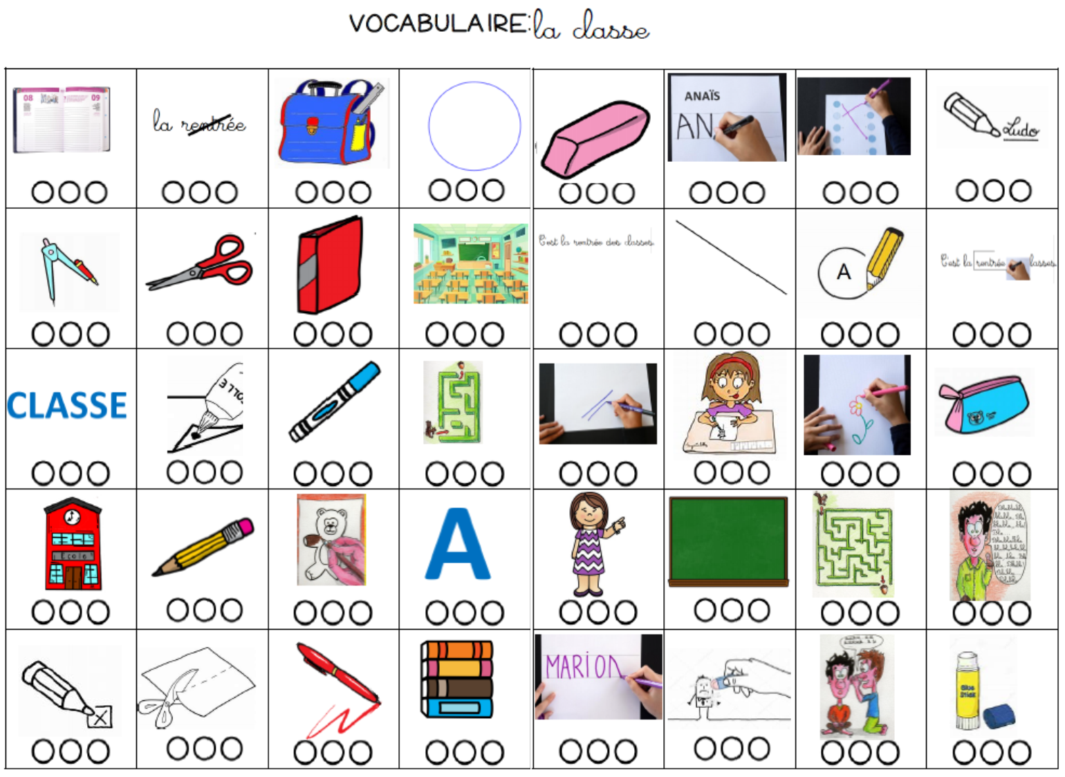 Vocabulaire de l’école: rituel 2 à 3 mots par jour – Dans un coin de ma REP